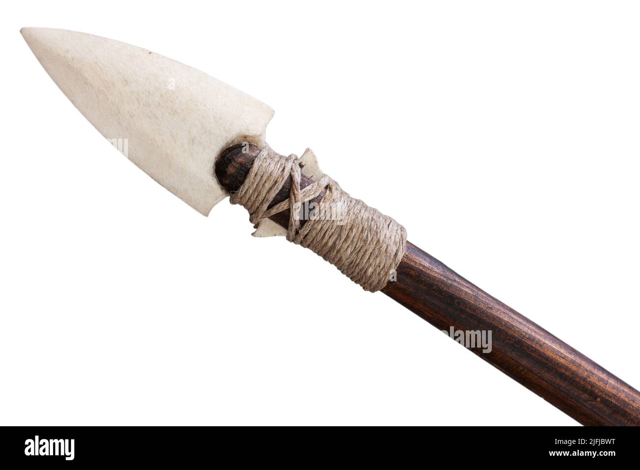 Arrowhead made of bone on arrow isolated on white background Stock ...