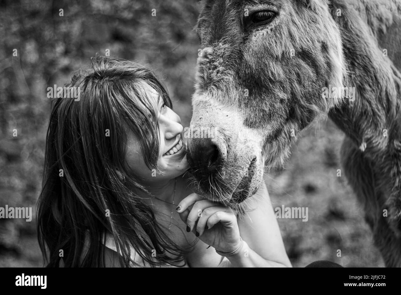 Cute animals happy smile Black and White Stock Photos & Images - Alamy