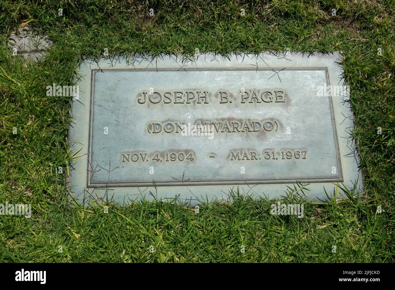 Los Angeles, California, USA 19th June 2022 Actor Don Alvarado's Grave in Hillside Section at ...
