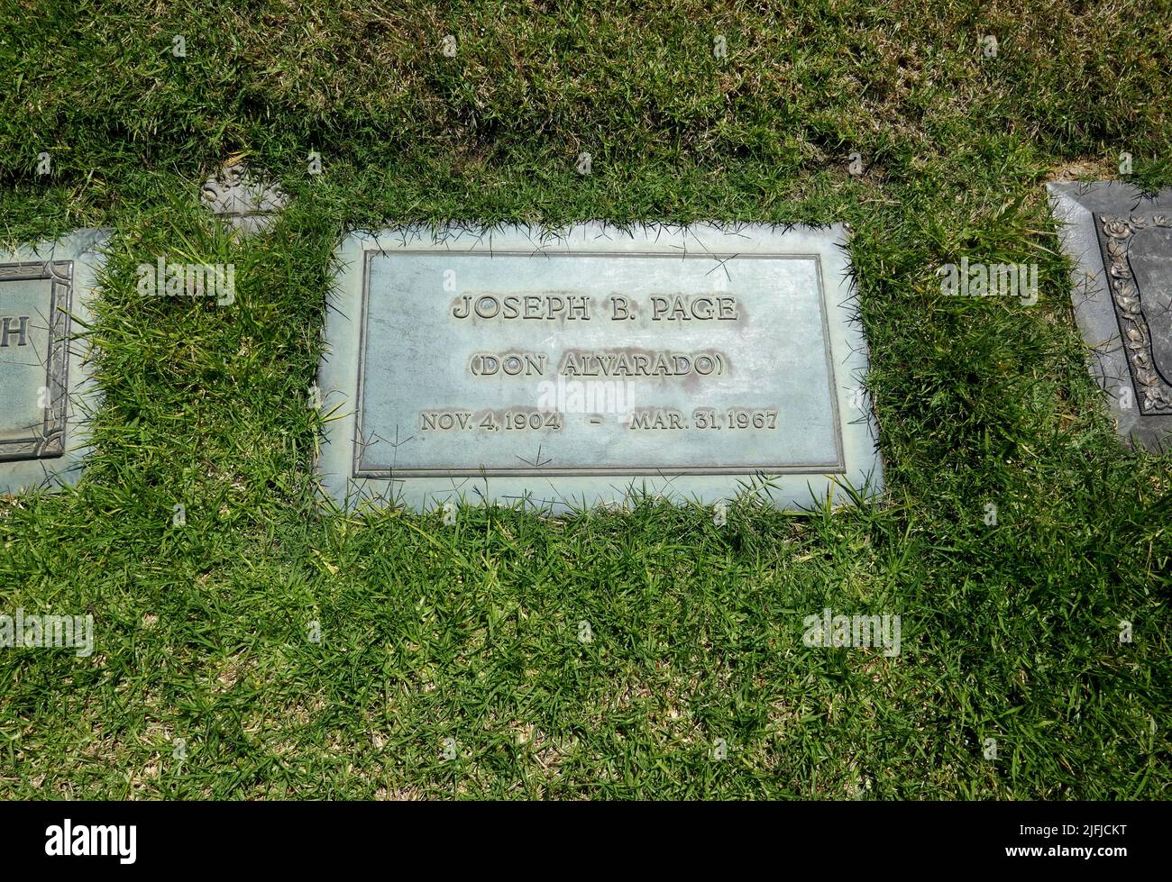 Los Angeles, California, USA 19th June 2022 Actor Don Alvarado's Grave in Hillside Section at ...