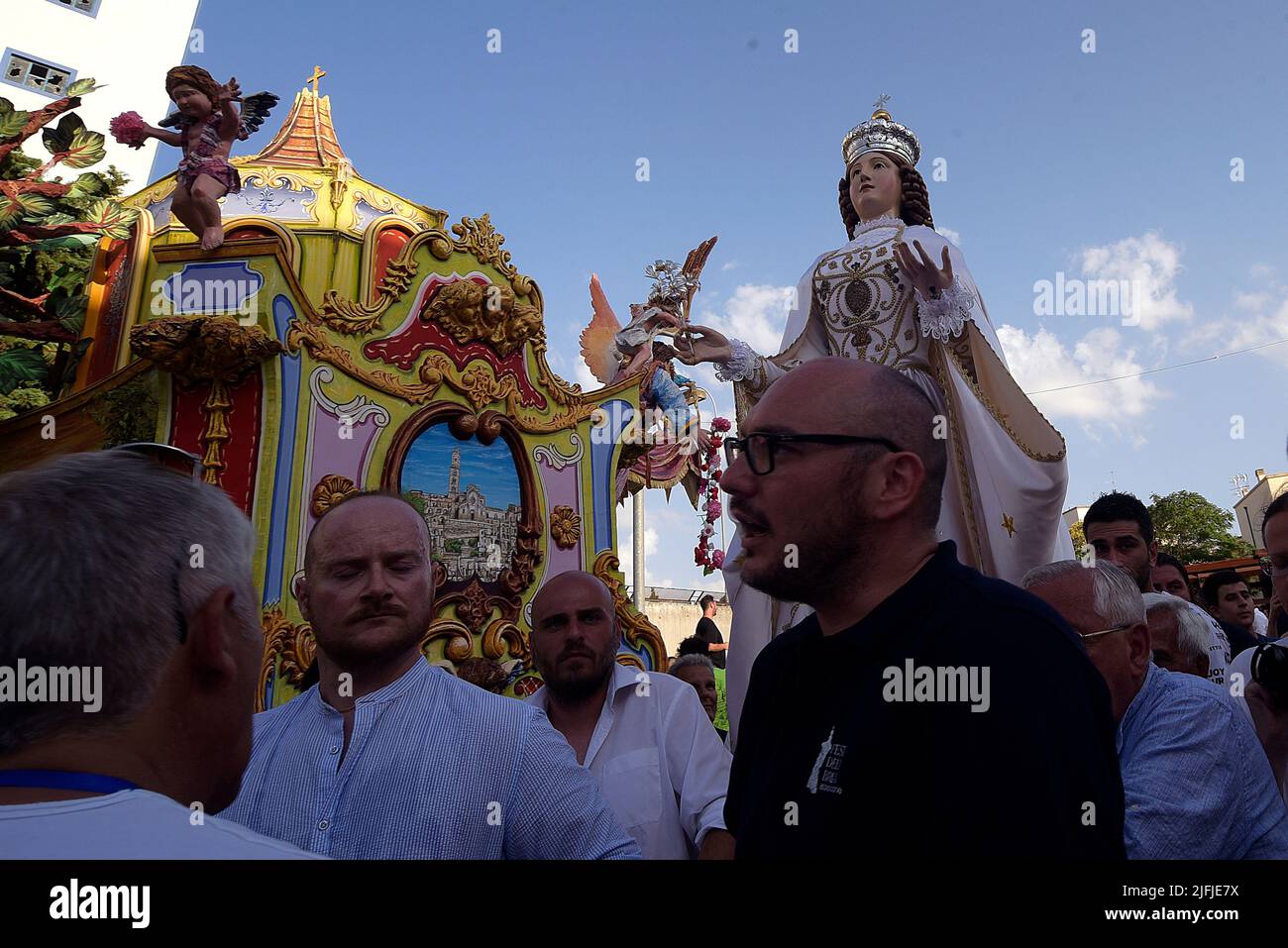 Matera, Italy. 02nd July, 2022. The statue of the Madonna della Bruna ...
