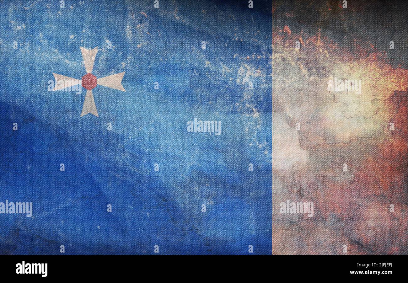 Top view of retro flag Wejherowo, Poland with grunge texture. Polish ...