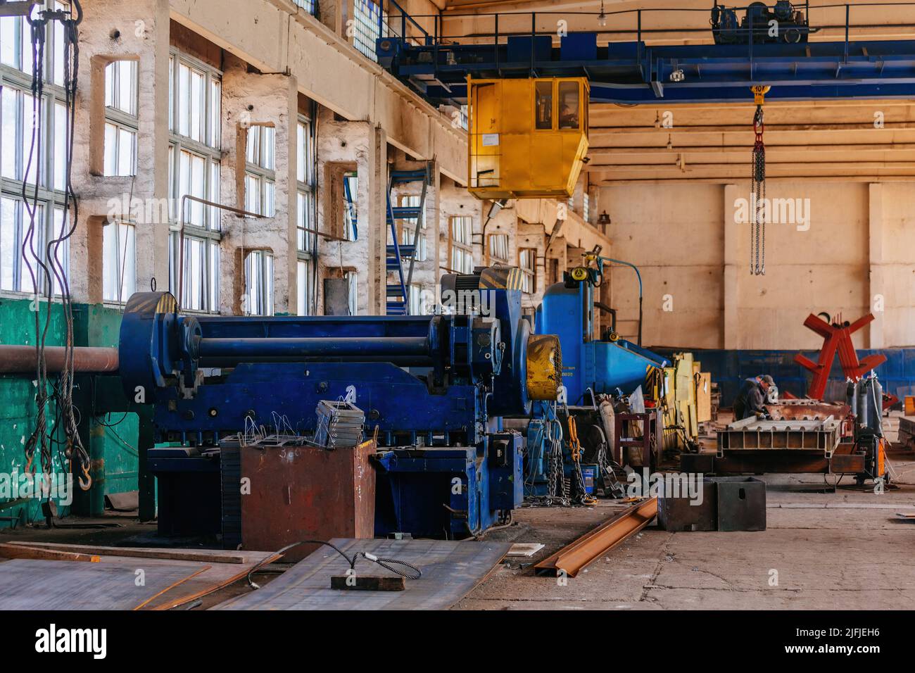 Metalworking factory production line. Production metal parts Stock ...