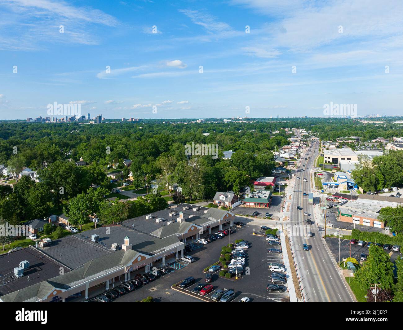 Aerial view of Manchester Road from Rock Hill Stock Photo - Alamy