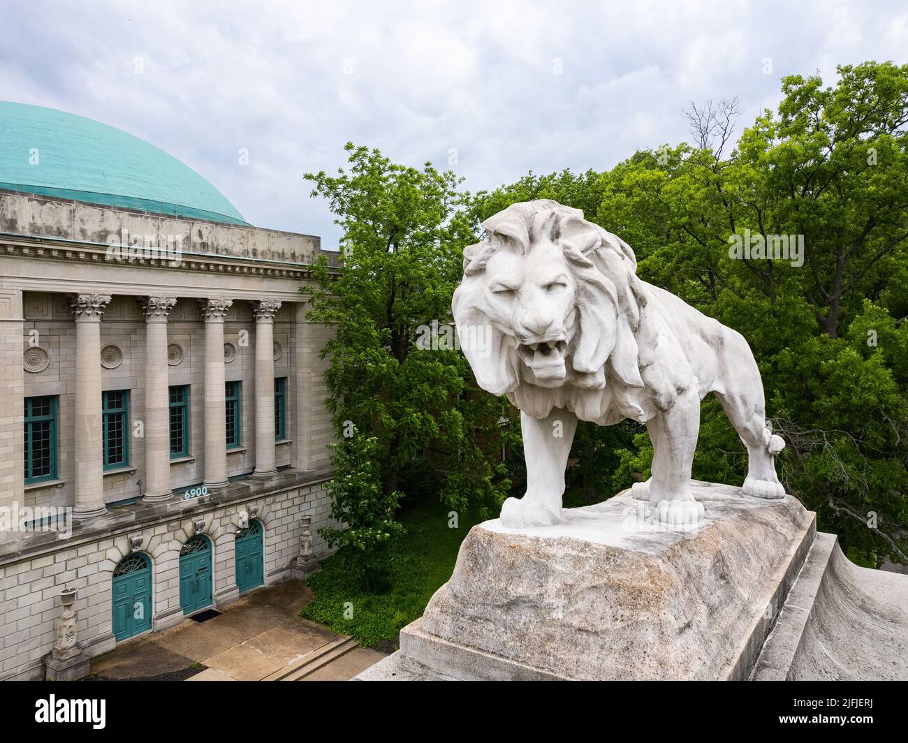 Lion statue in University City Stock Photo - Alamy