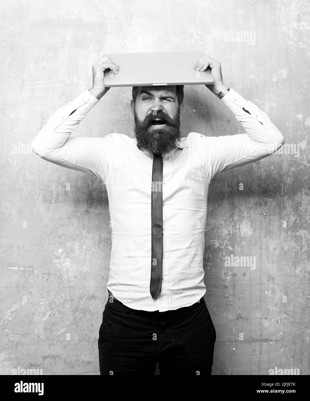 Business people, excited emotions. Scared shocked with surprised face ...