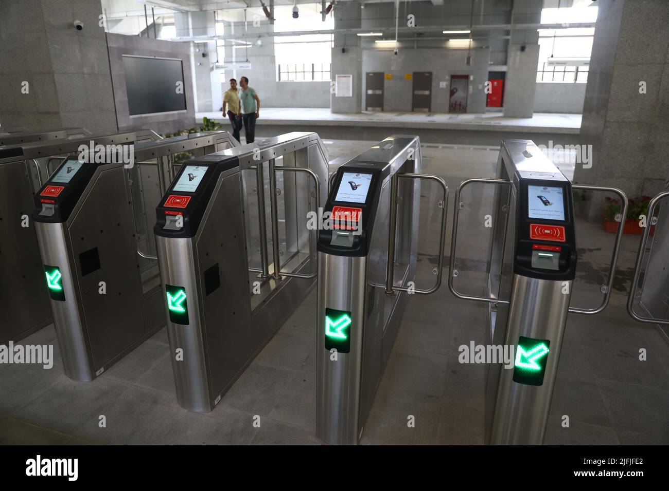 Cairo. 3rd July, 2022. Photo taken on July 3, 2022 shows an entrance of ...