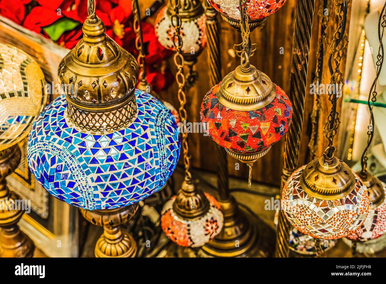 Colorful Turkish Morrocan Mosaic Glass Brass Lamps Little Havana Miami ...
