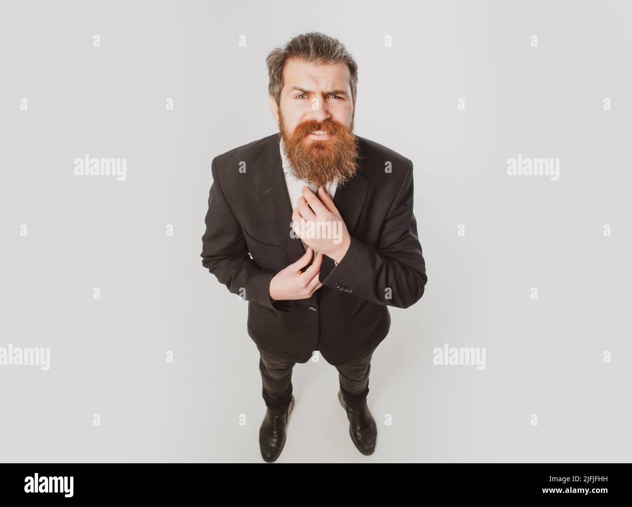 Funny business man, wide angle, top view Stock Photo - Alamy