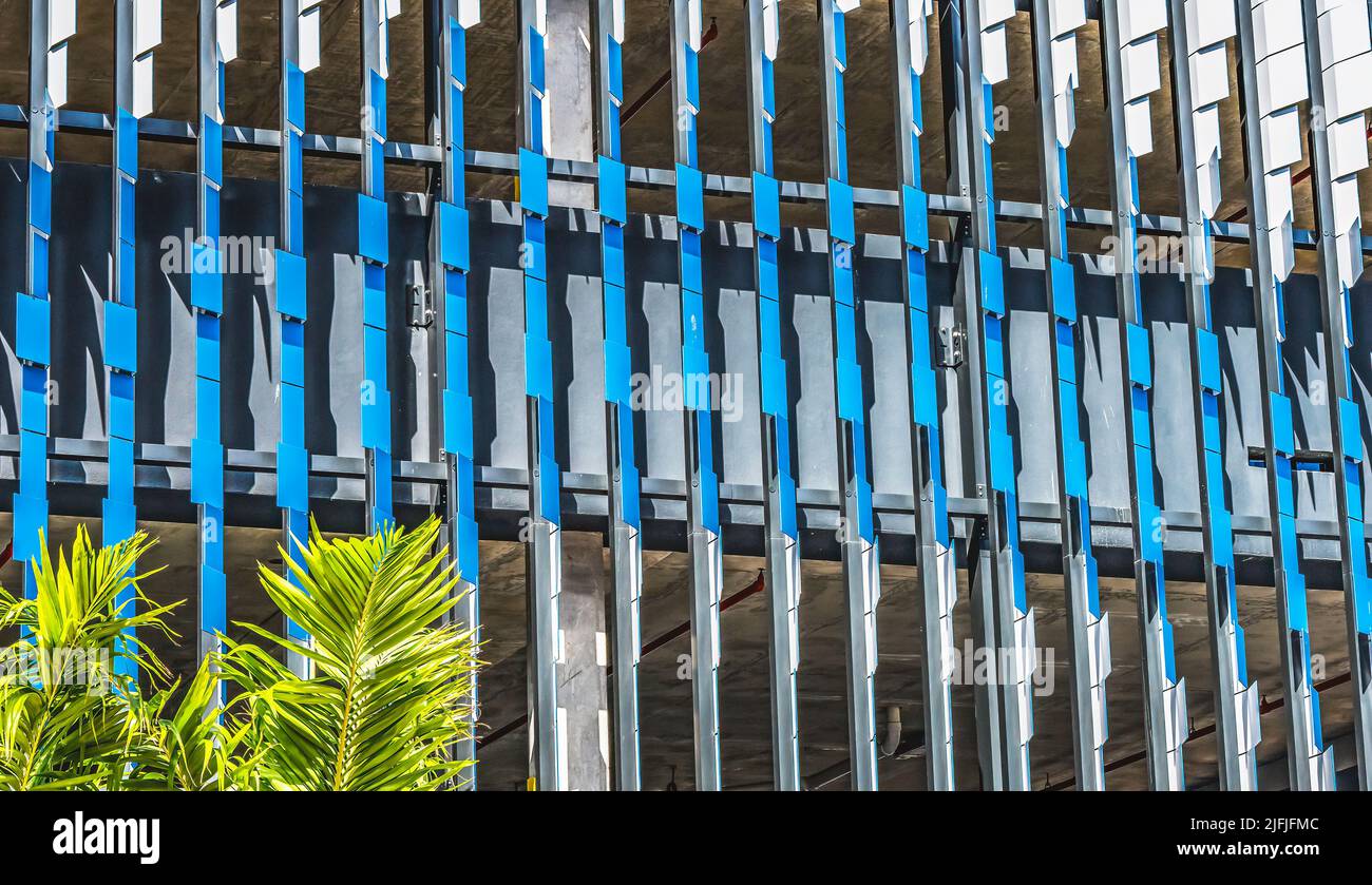 Blue White Abstract Art Deco Building Decorations Palm Tree Miami Beach ...