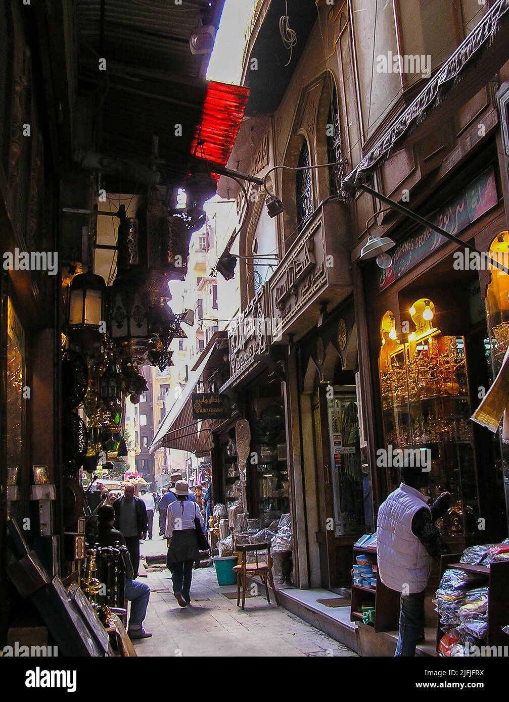 Typical bazaar scene of merchants bargaining in the Bazaar or souk Khan ...