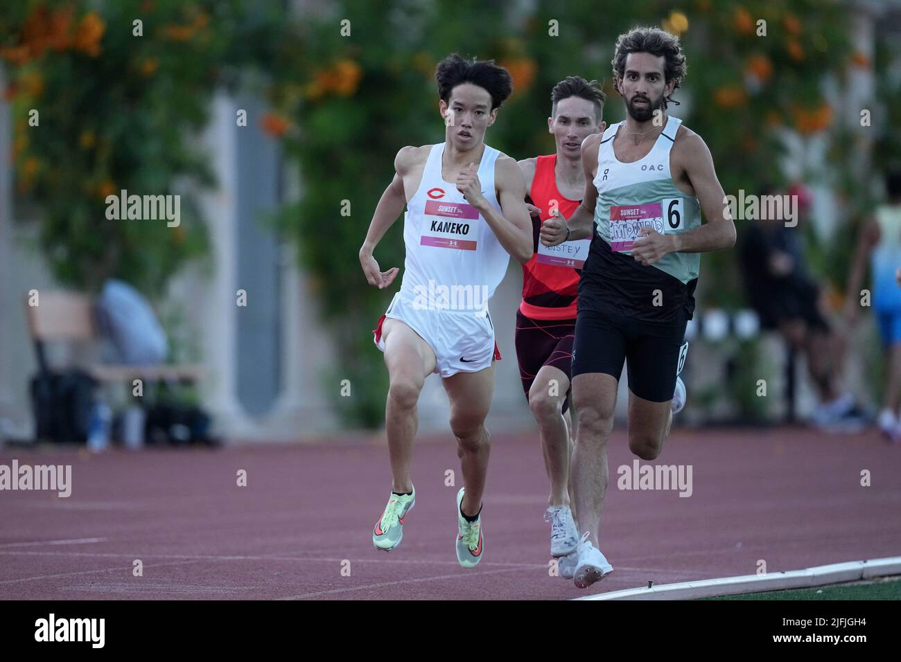 Morgan McDonald and Mikuto Kaneko lead the 1,500m during the Under ...