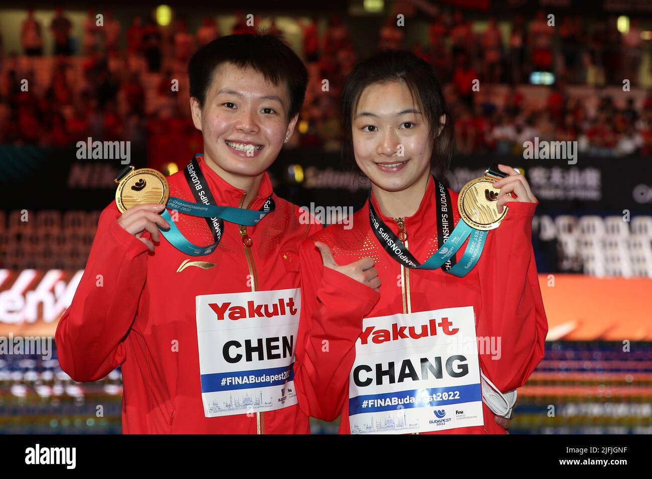 Budapest, Hungary. 3rd July, 2022. Chen Yiwen (L)/Chang Yani of China ...