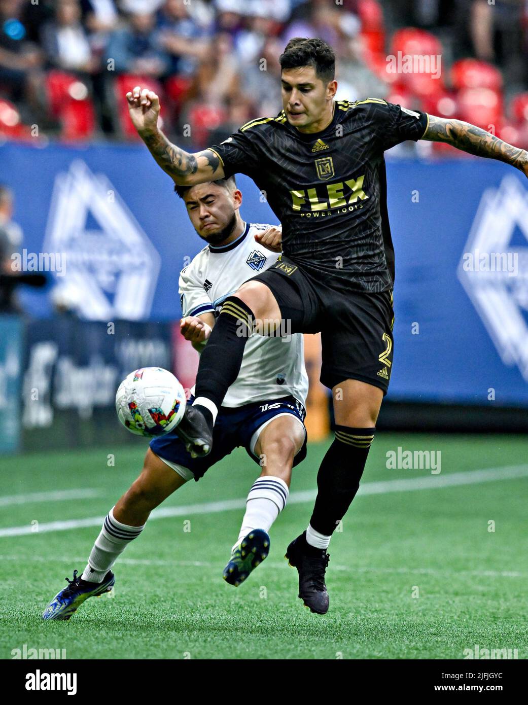 Vancouver, Canada. 3rd July, 2022. Ryan Raposo (L) of Vancouver ...