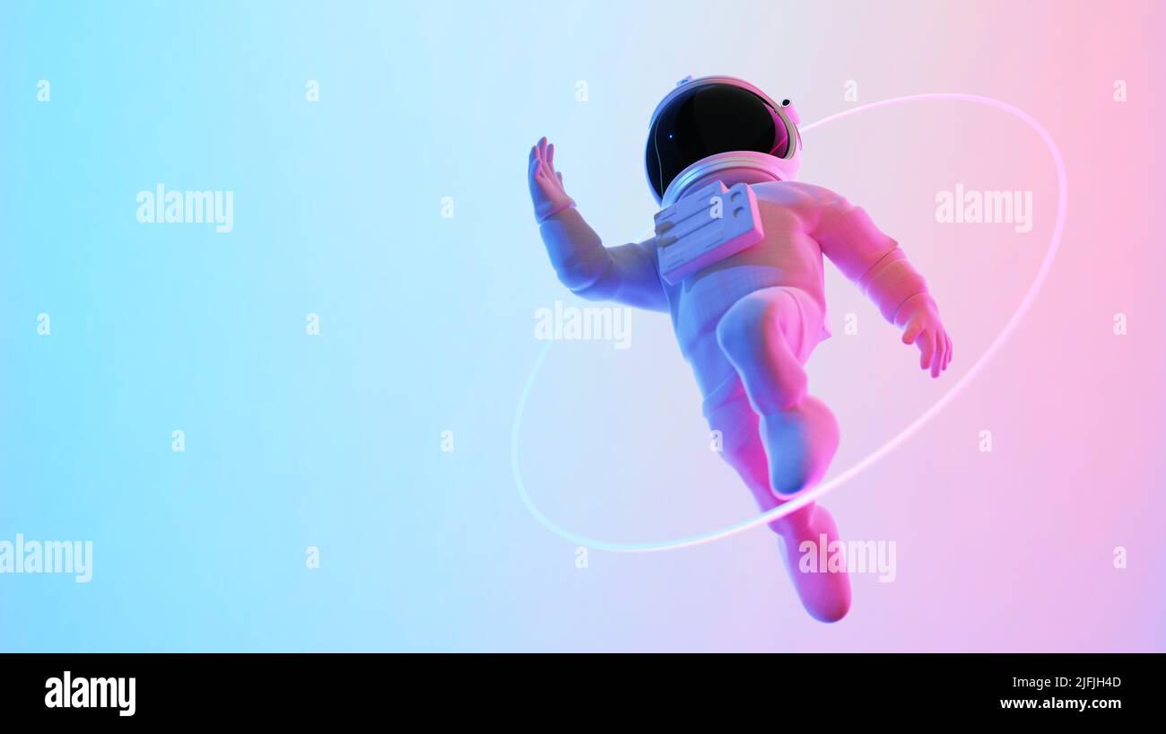 Astronaut escape from the void. Abstract psychedelic science fiction ...