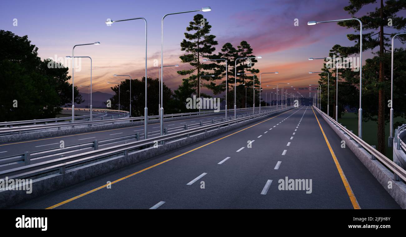 Motorway straight road perspective hi-res stock photography and images ...