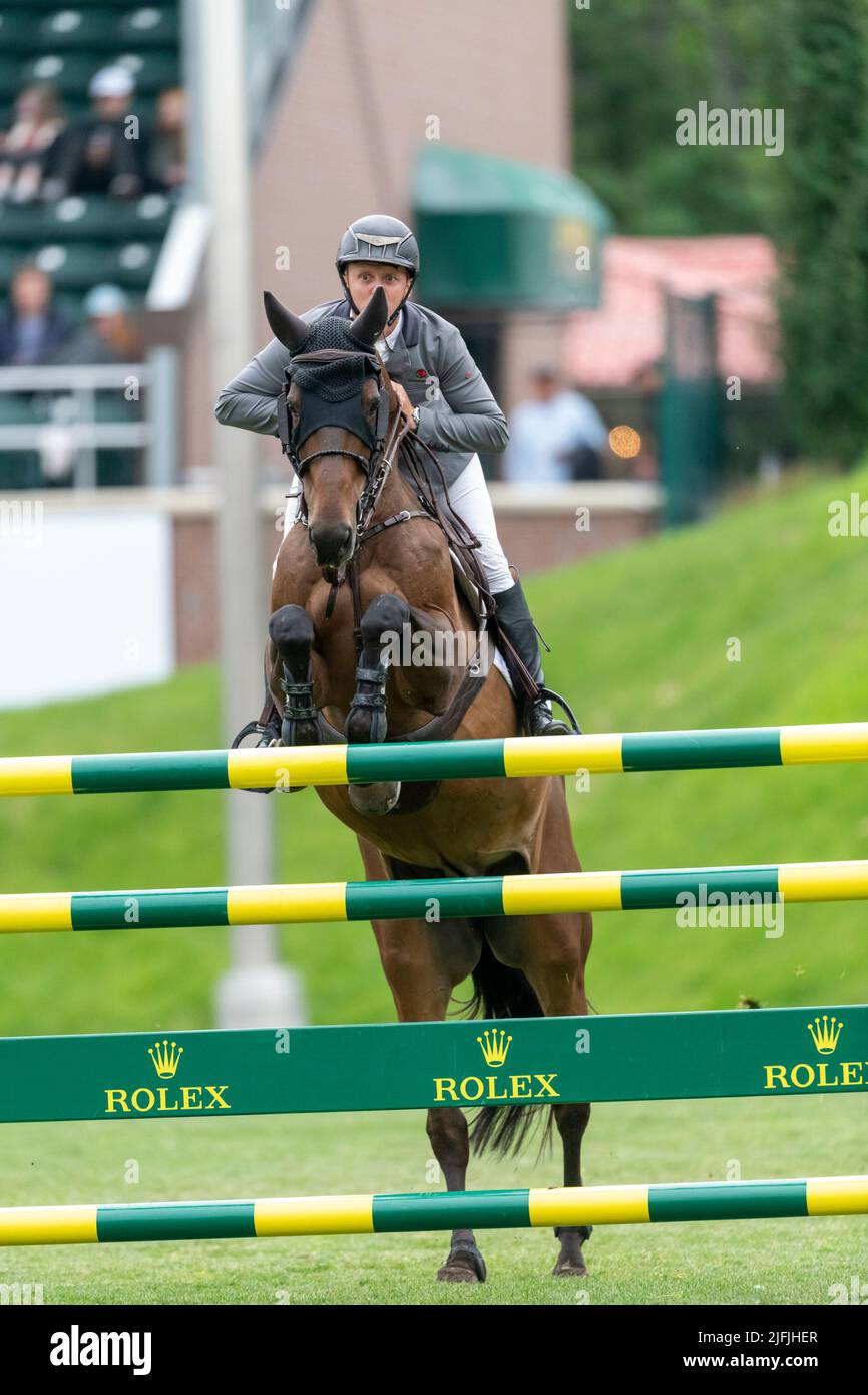 Calgary, Alberta, Canada, 2022-07-03, Mathew Simpson (GBR) riding Fabrice DN, Spruce Meadows ...