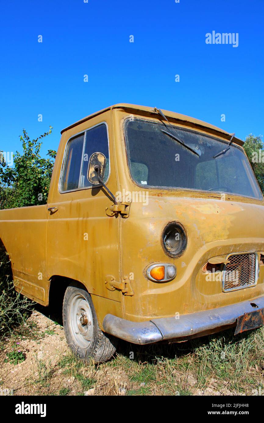 Austin Morris J4 pick-up in Corfu Greece Stock Photo - Alamy