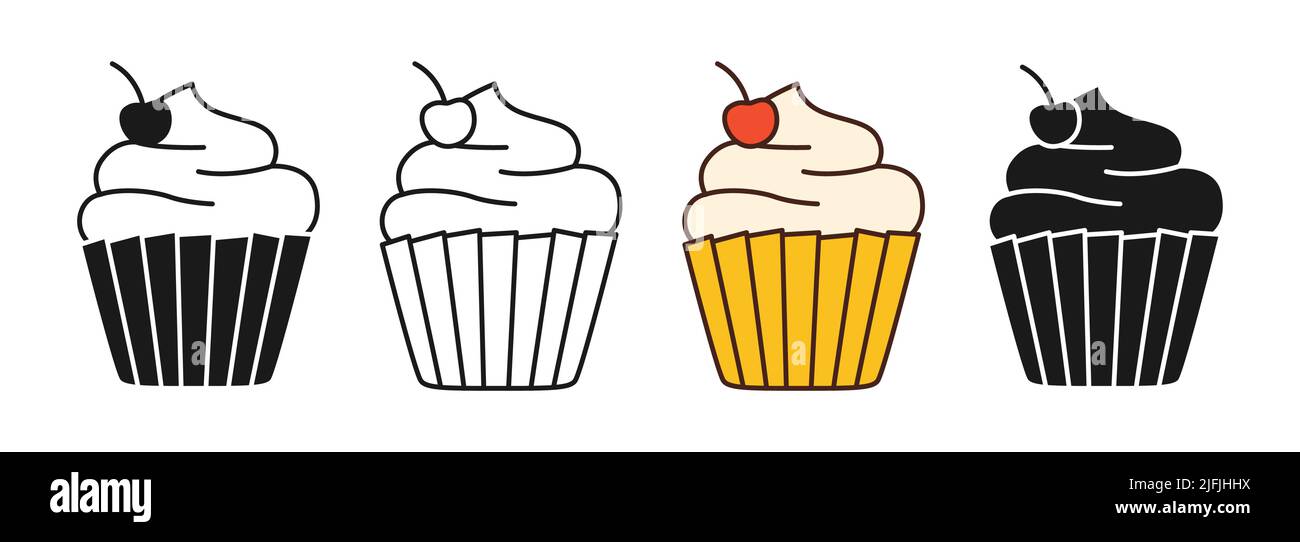 Cupcake Outline Vector
