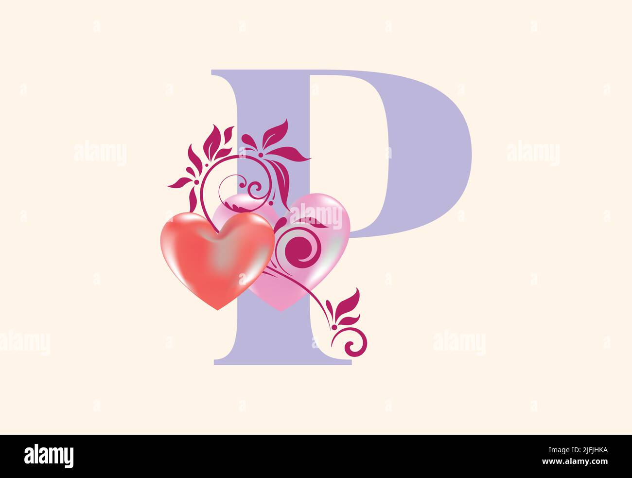 P Letter Images In Heart
