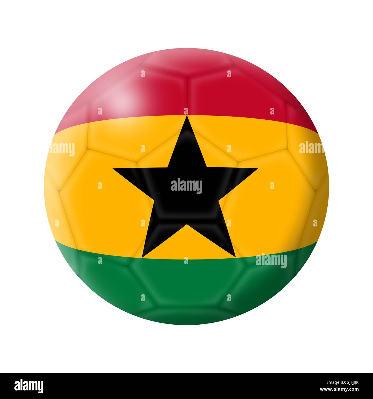 Ghana soccer ball football 3d illustration isolated on white with ...