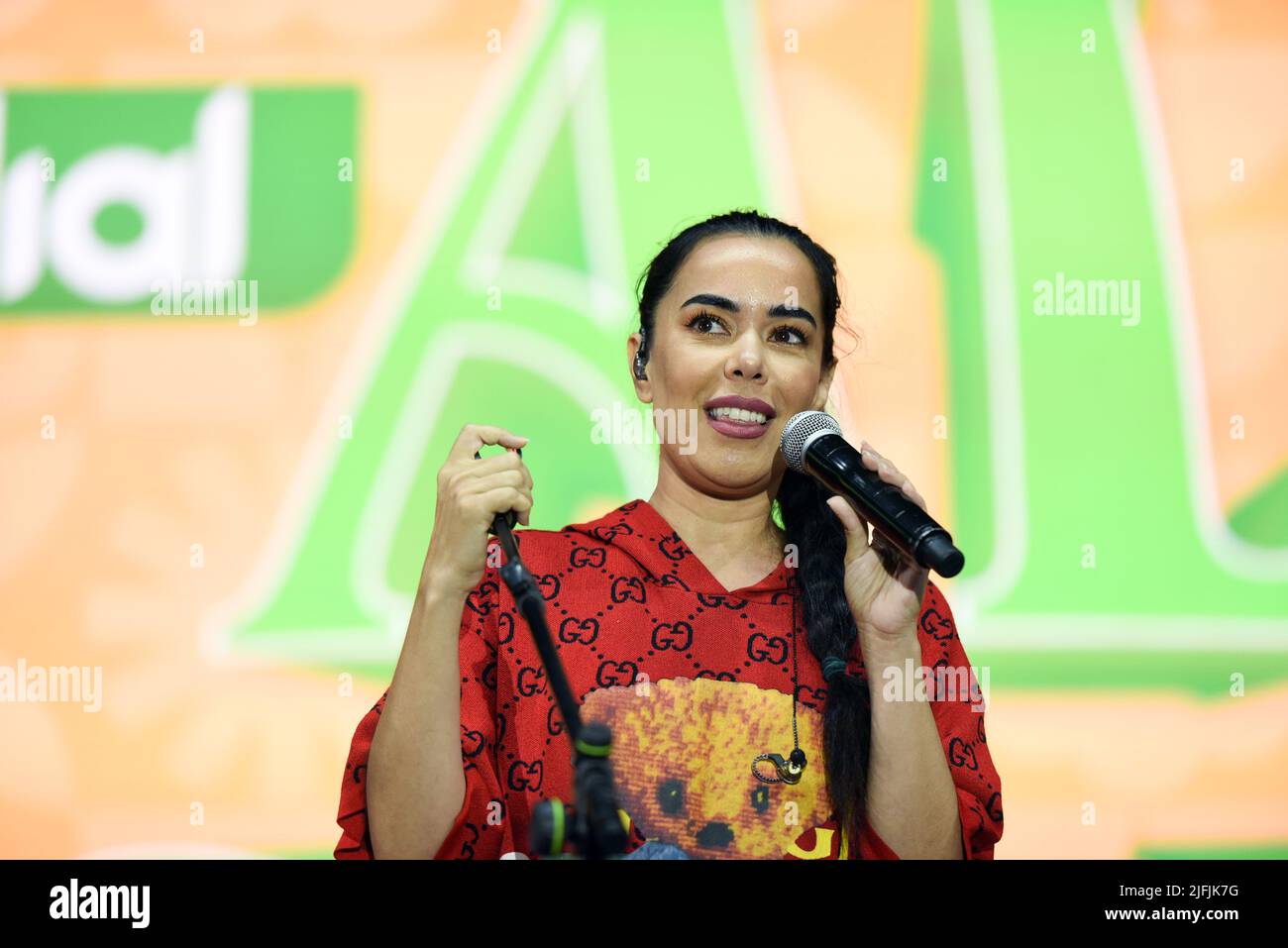 Spanish singer Beatriz Luengo seen during her performance at the "Dial ...