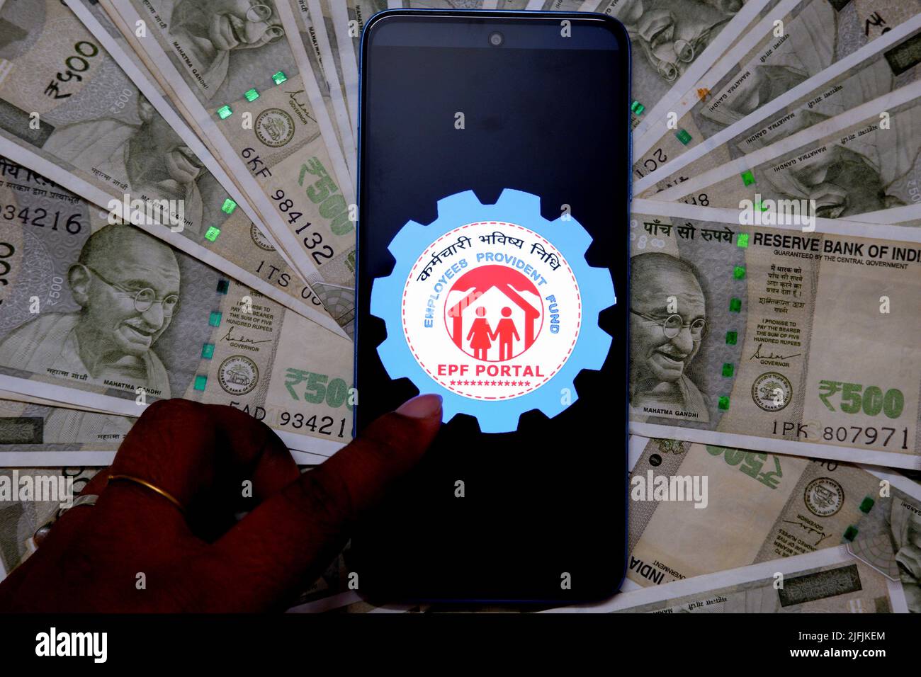 In this photo illustration, an Employees Provident fund (EPF) account ...