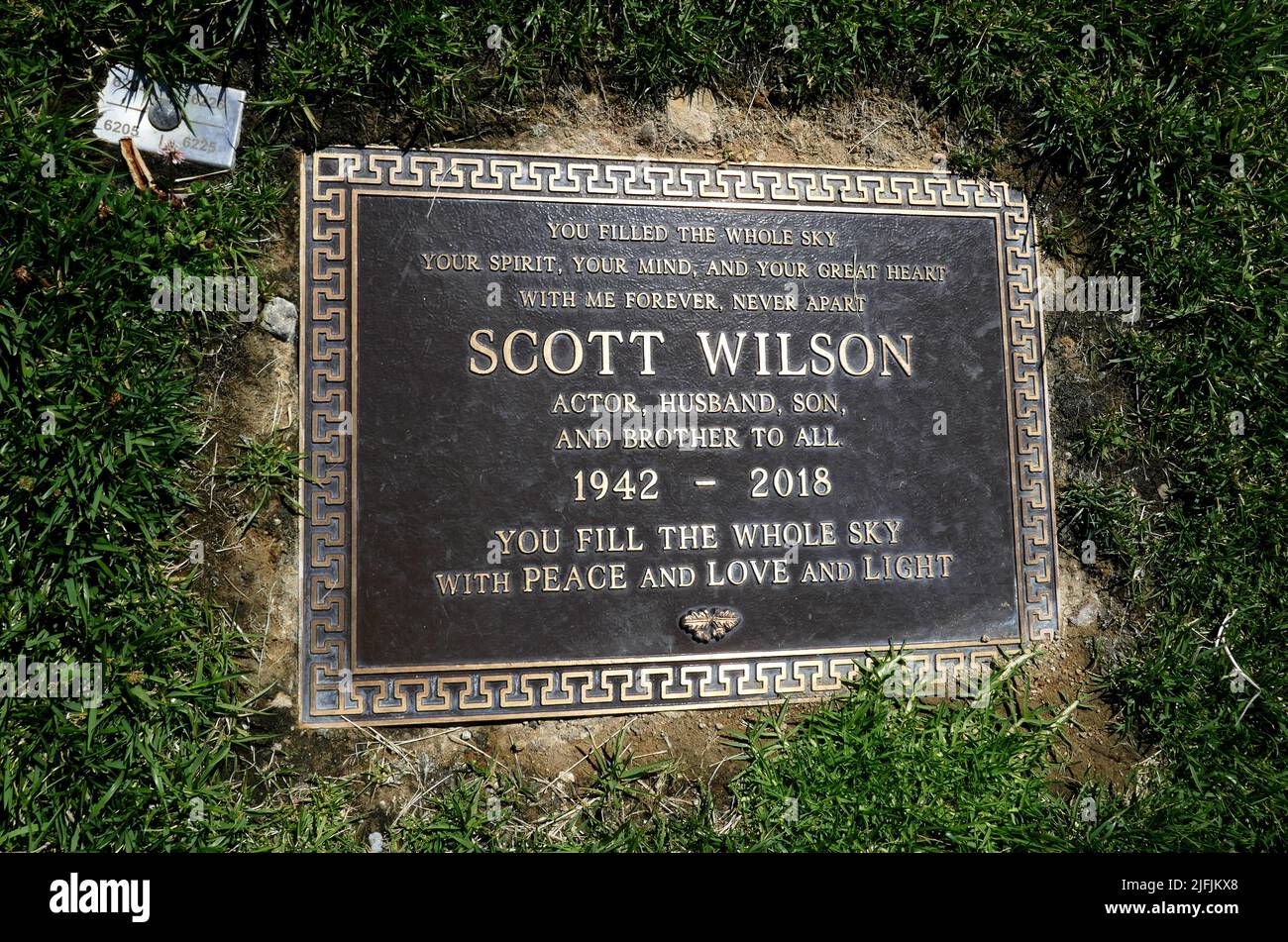 Los Angeles, California, USA 19th June 2022 Actor Scott Wilson's Grave in Bright Eternity ...
