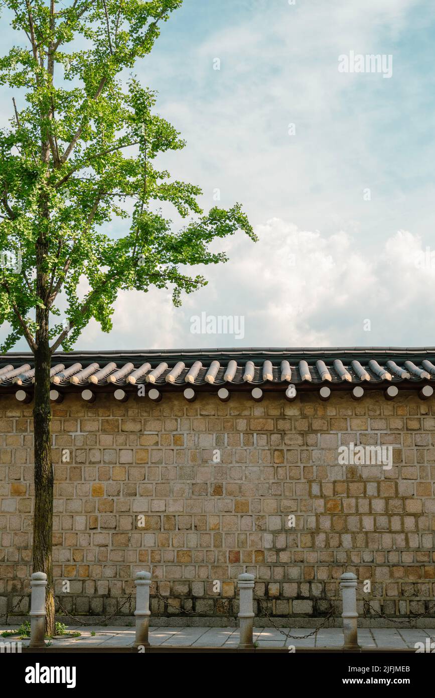 Gyeongbokgung Palace Korean traditional wall in Seoul, Korea Stock ...