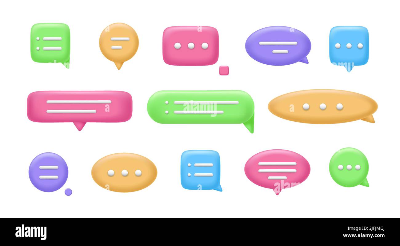 Blank imessage bubble template Cut Out Stock Images & Pictures - Alamy