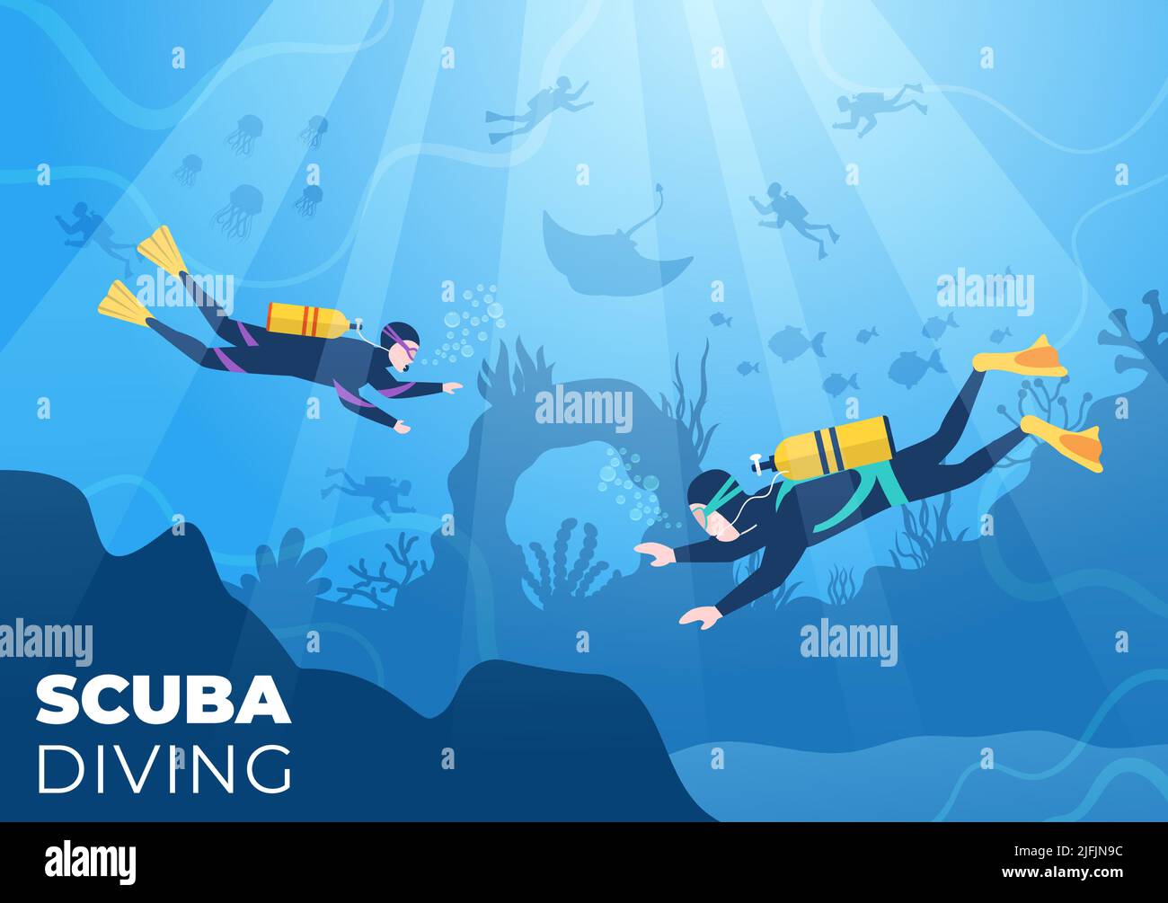 Scuba diving snorkeling Stock Vector Images - Alamy