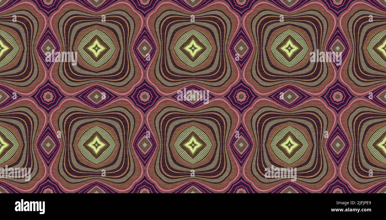 Earthy colours retro sixties geometric seamless border pattern in ...