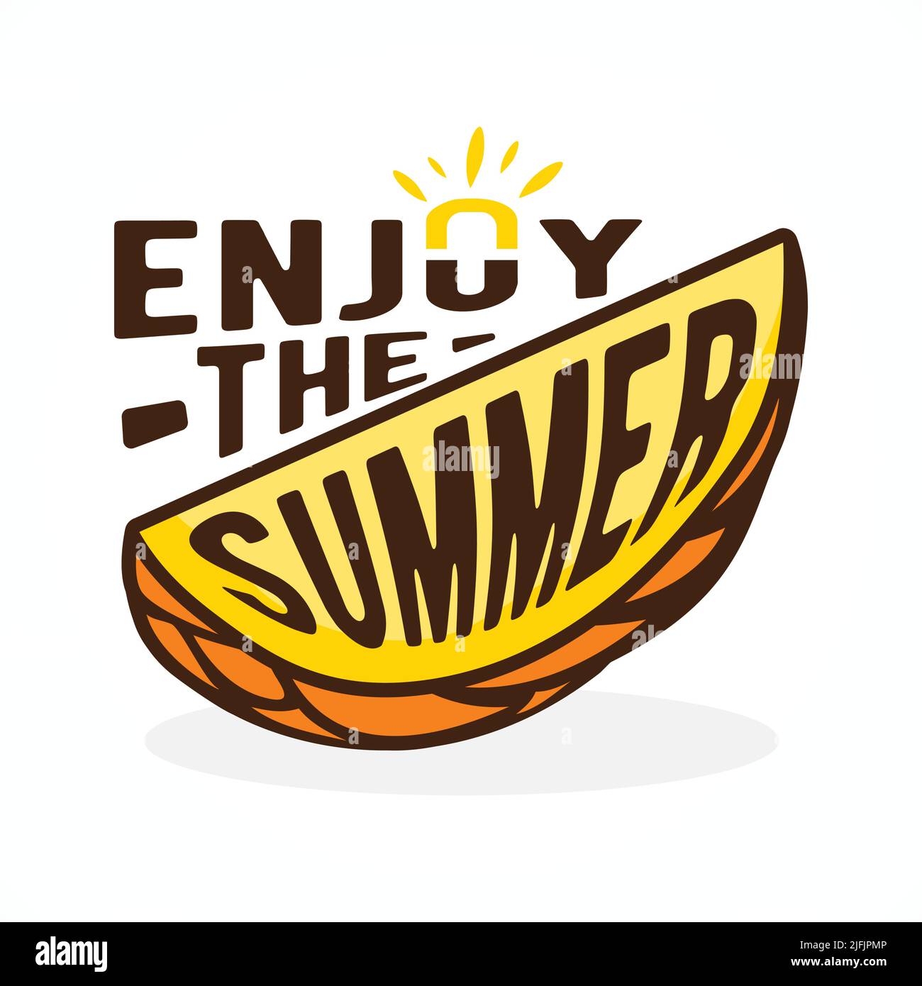 Summer vector template design. Enjoy The Summer text in Pineapple ...