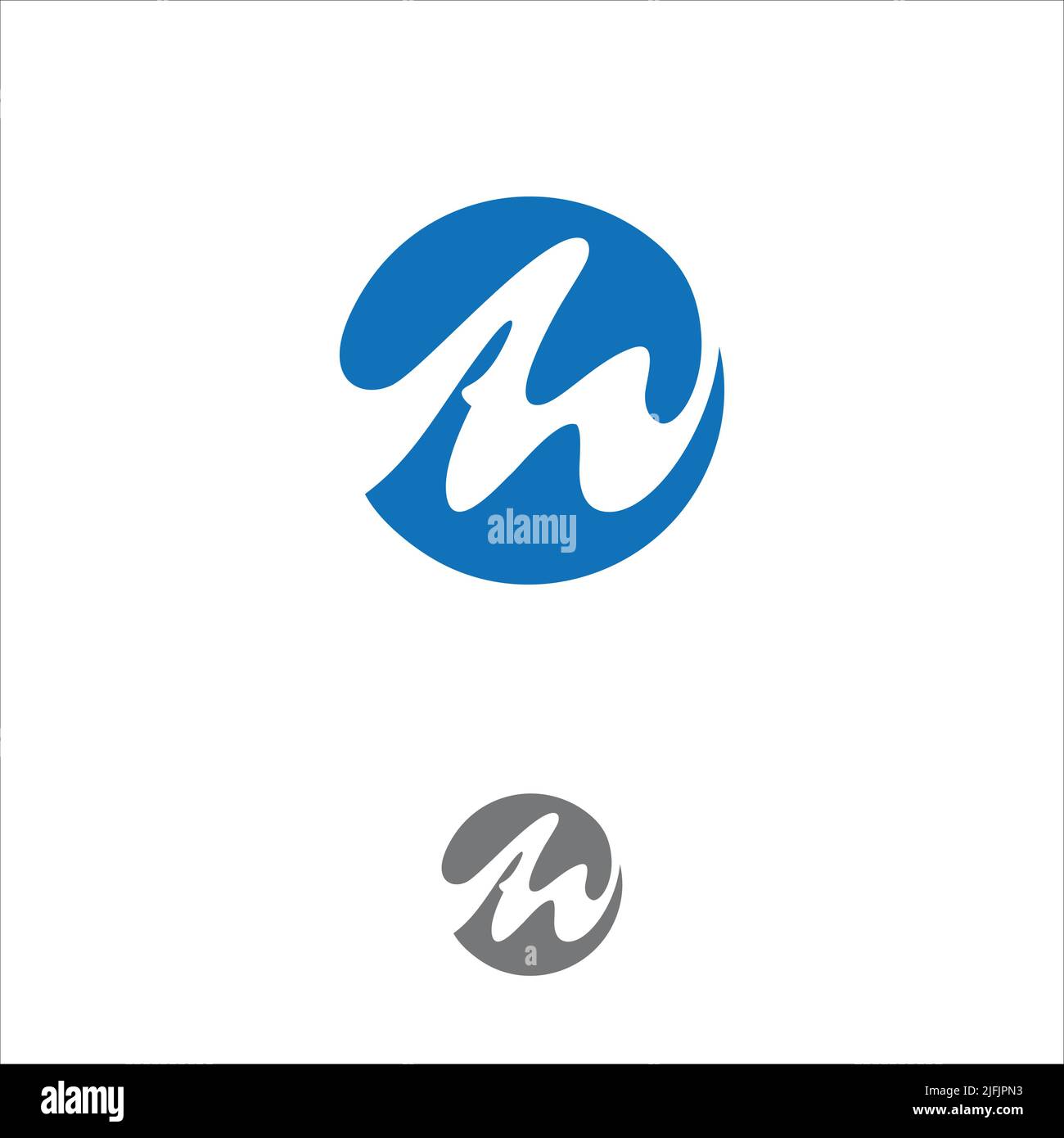 Vector AW letter shaped wave logo icon symbol. Vector illustration EPS ...