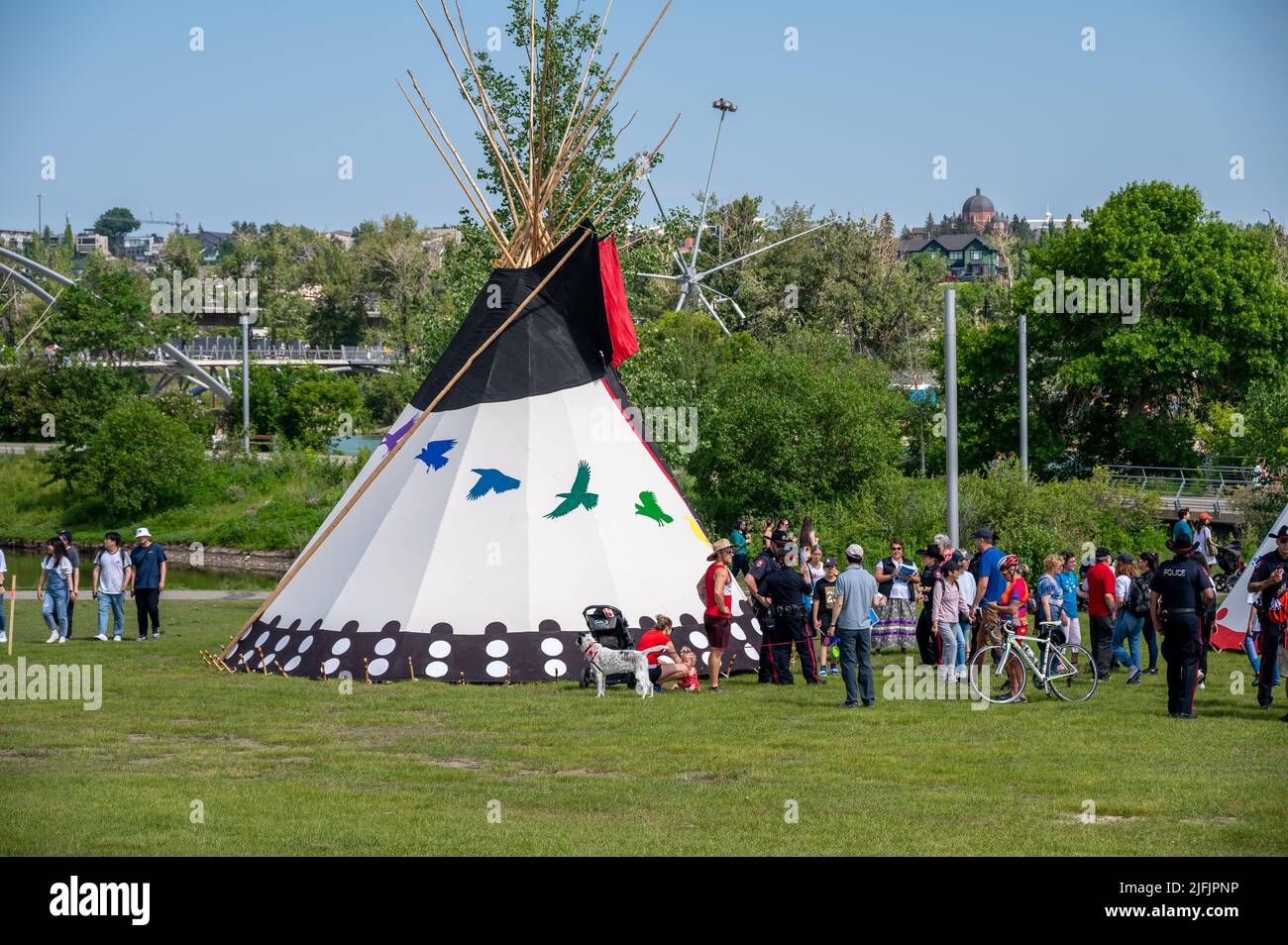 Calgary, Alberta - July 1, 2022: Indigenous culture at Canada Day ...