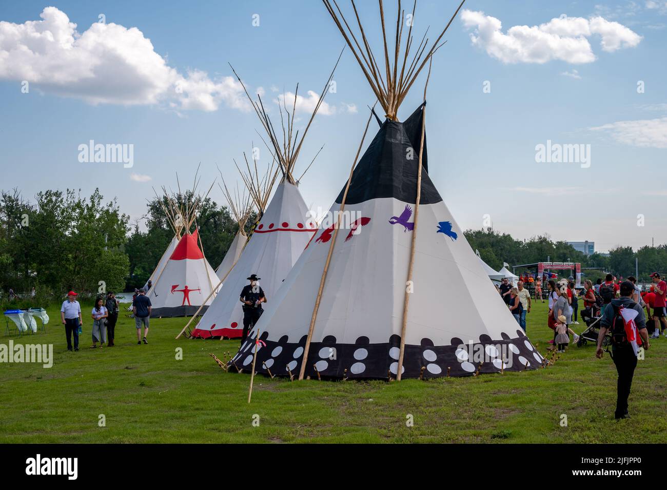 Calgary, Alberta - July 1, 2022: Indigenous culture at Canada Day ...