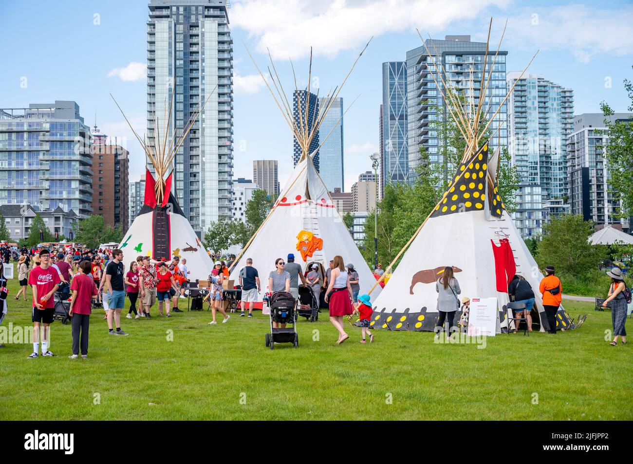 Calgary, Alberta - July 1, 2022: Indigenous culture at Canada Day ...