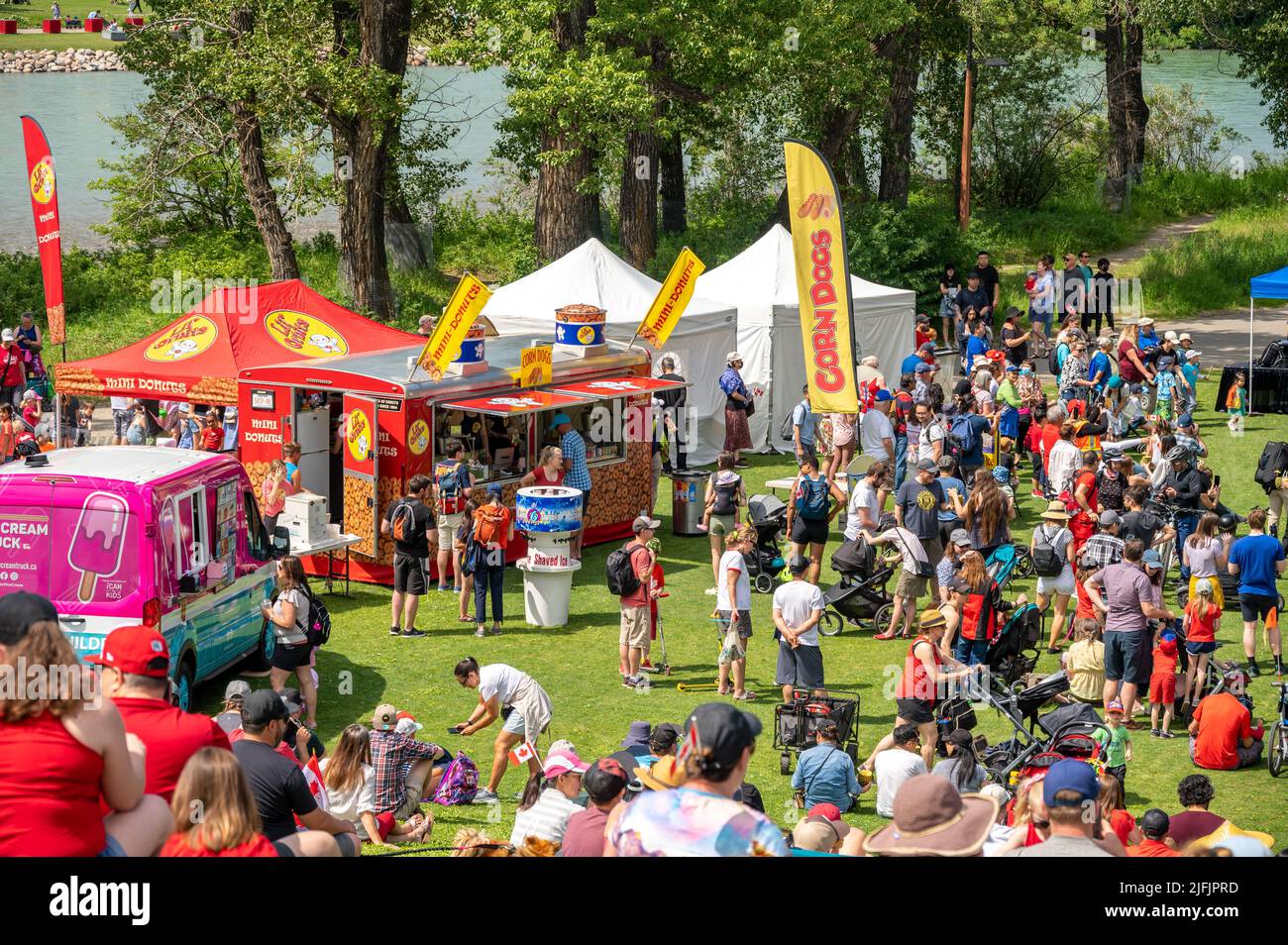 Calgary, Alberta - July 1, 2022: View of Canada Day celebrations in the ...