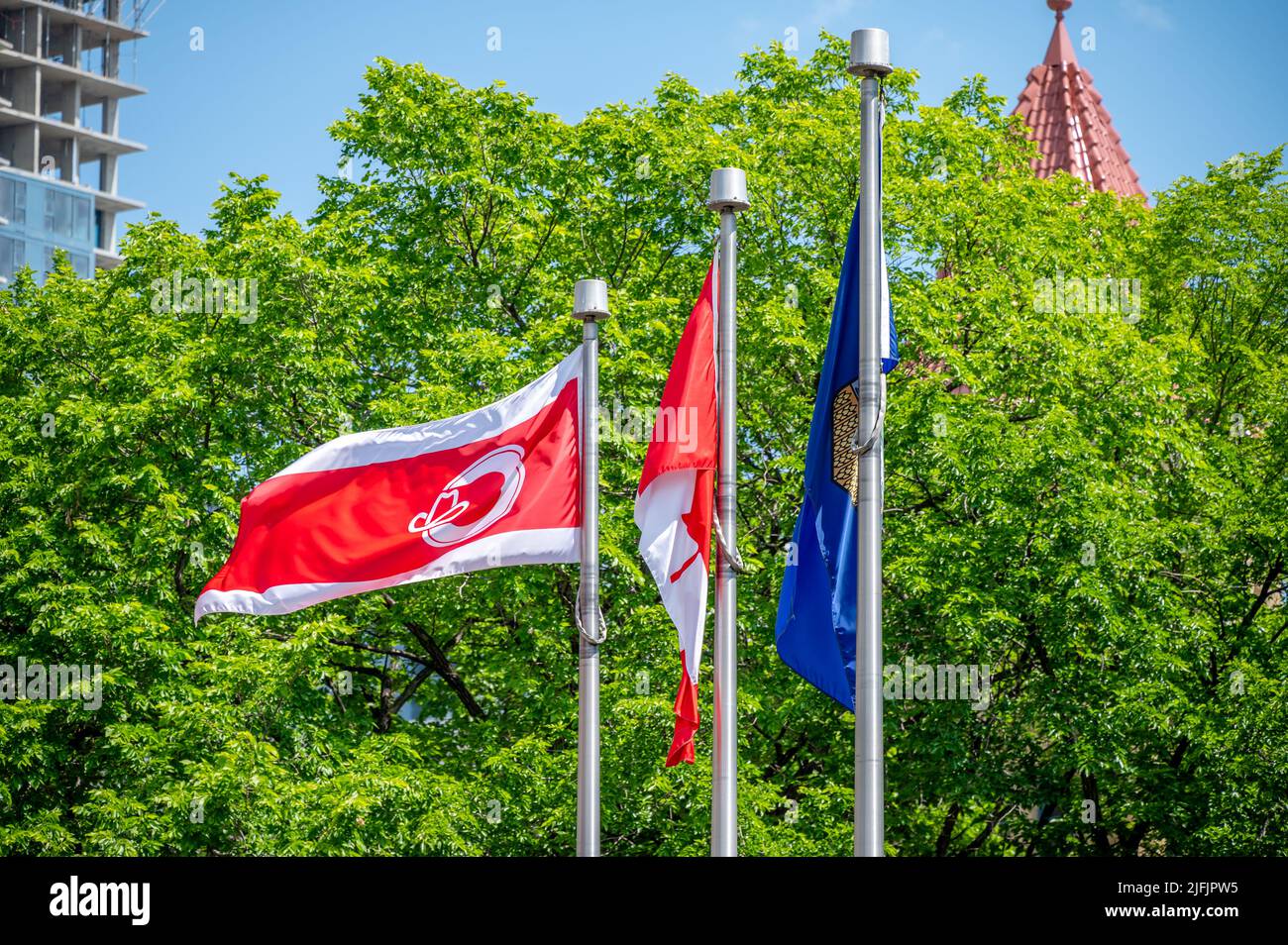 The flag of the City of Calgary waiving in the wind Stock Photo - Alamy