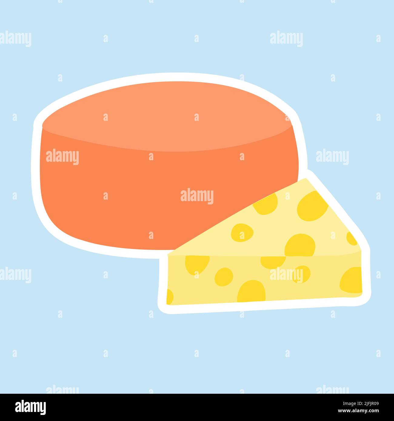 Piece of cheese. sticker. Dairy day. Flat illustration. Vector Stock ...