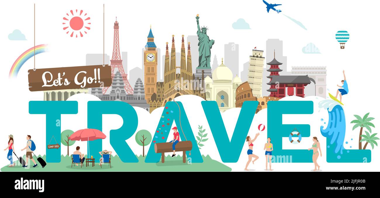 Let's go travel vector banner illustration Stock Vector Image & Art - Alamy