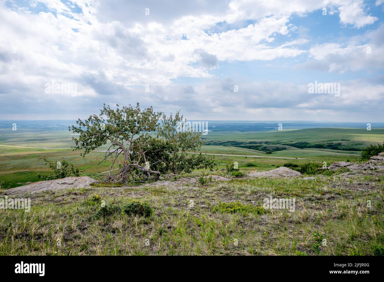 Views at Head-Smashed-In Buffalo Jump world heritage site in Southern ...