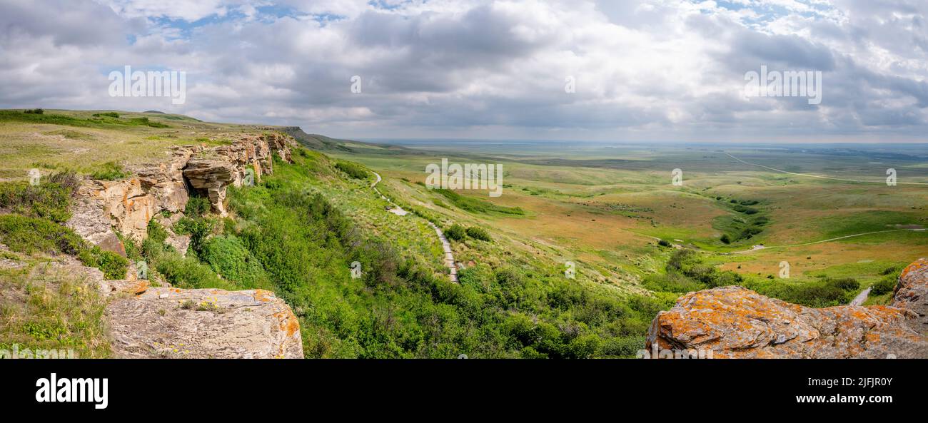 Views at Head-Smashed-In Buffalo Jump world heritage site in Southern ...