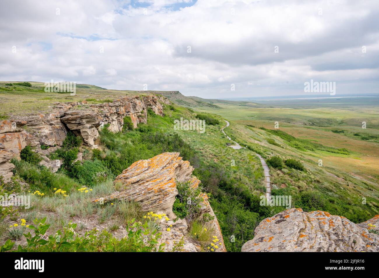 Views at Head-Smashed-In Buffalo Jump world heritage site in Southern ...