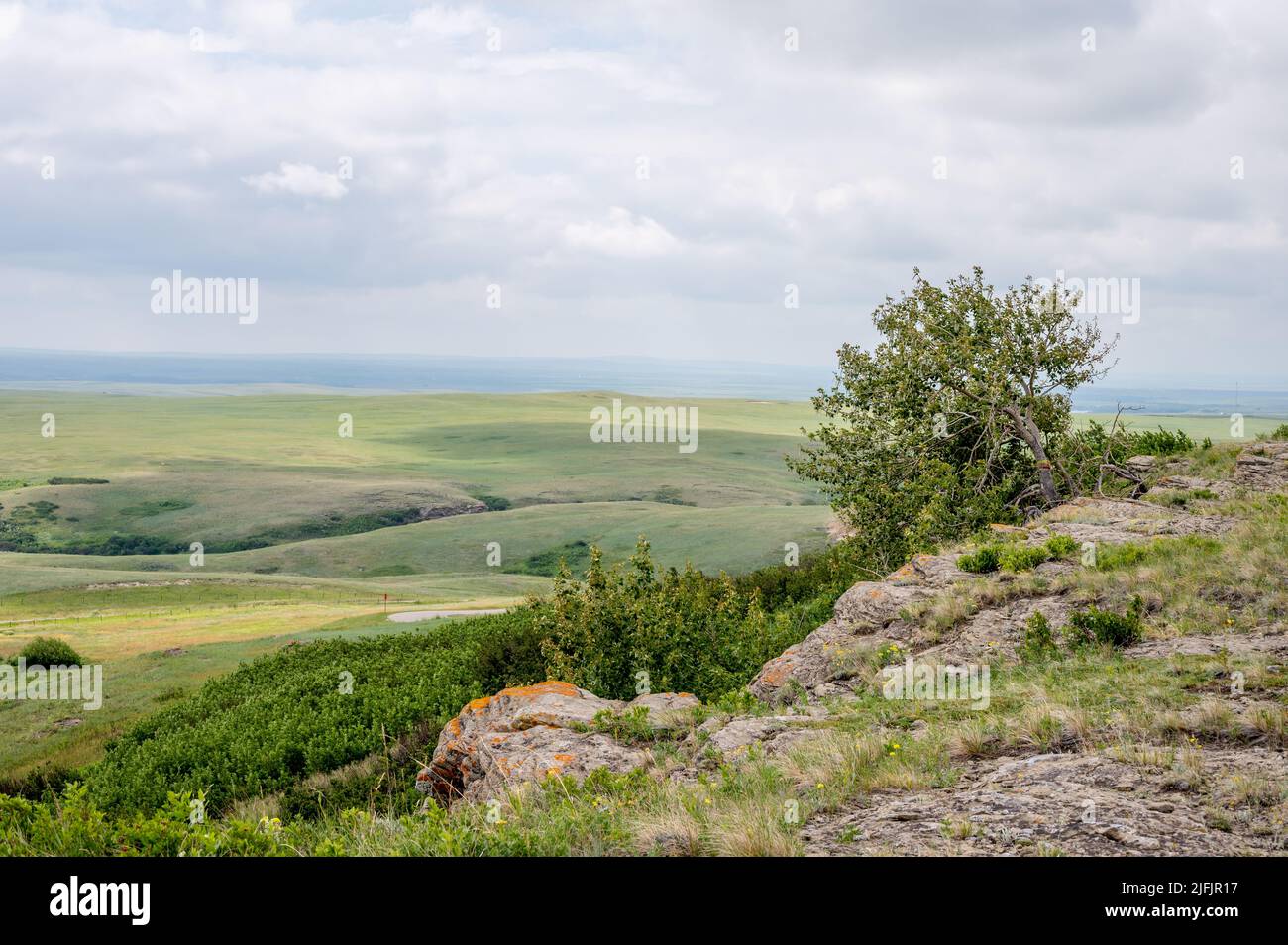 Views at Head-Smashed-In Buffalo Jump world heritage site in Southern ...