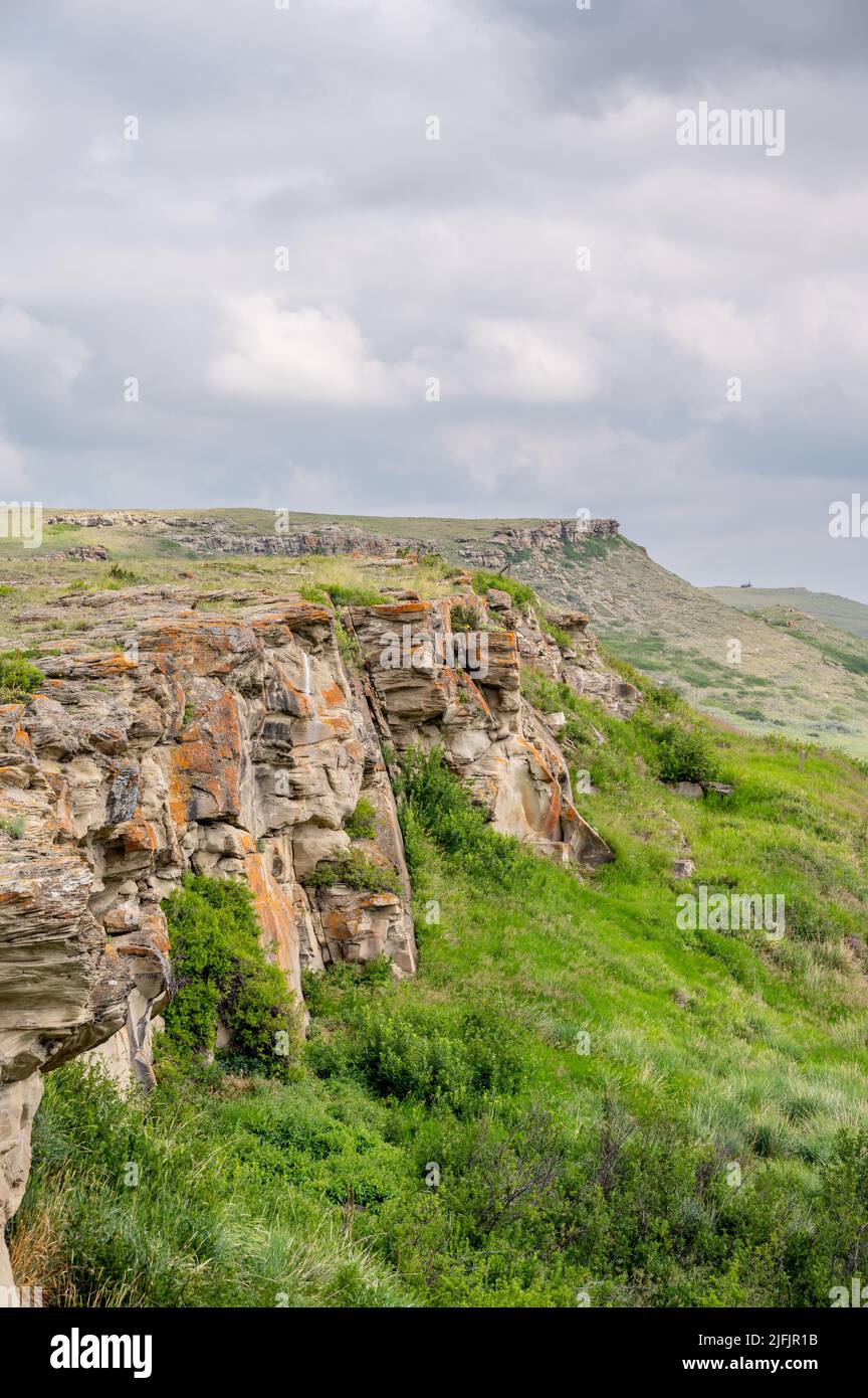 Views at Head-Smashed-In Buffalo Jump world heritage site in Southern ...
