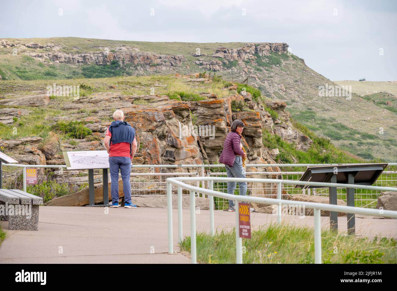 Views at Head-Smashed-In Buffalo Jump world heritage site in Southern ...