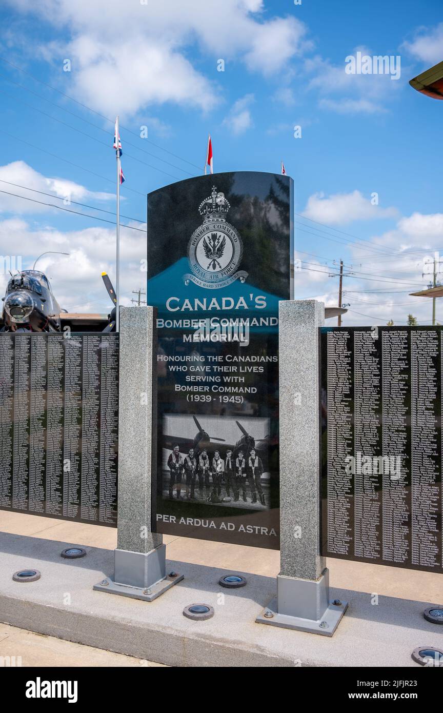Nanton, Alberta - July 2, 2022: Memorial to bomber pilots at the Bomber ...