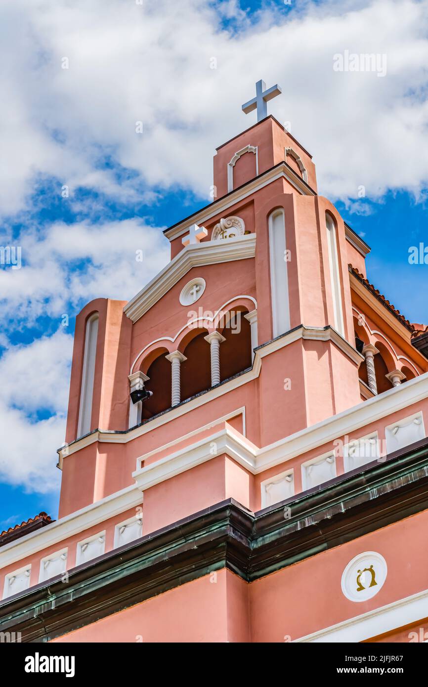 Historic Gesu Catholic Church Facade Outside Miami Florida. Founded in ...