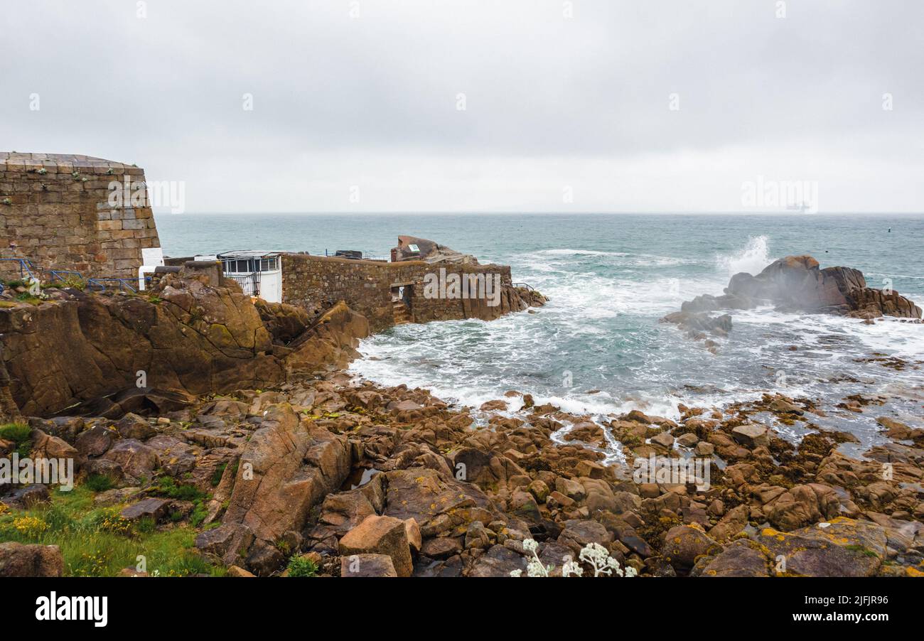 Forty Foot, a promontory on the southern tip of Dublin Bay at Sandycove ...